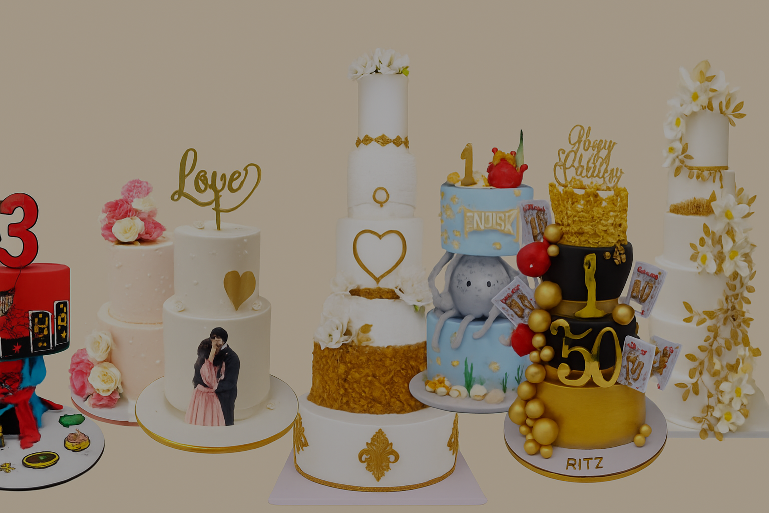 Classic Pineapple 50th Birthday Cake - Bakeoff Boutique Bakery